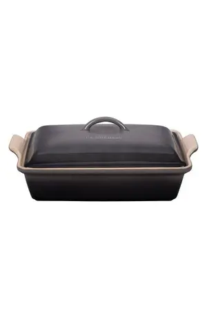 LE CREUSET 4-quart Rectangular Stoneware Casserole With Lid Oyster