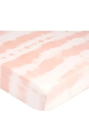 CRANE BABY Cotton Sateen Fitted Crib Sheet Pink/white