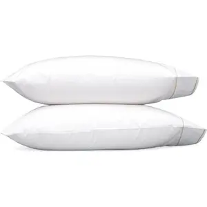MATOUK Ansonia Set Of 2 500 Thread Count Pillowcases White/ivory