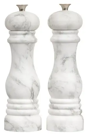 LE CREUSET Salt & Pepper Mill Set White Marble