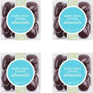 SUGARFINA Set Of 4 Dark Chocolate Toffee Almonds Candy Cubes - No Color