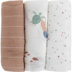 LITTLE UNICORN 3-pack Cotton Muslin Swaddle Blankets Mermaids
