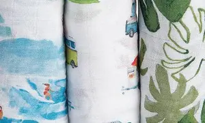 LITTLE UNICORN 3-pack Cotton Muslin Swaddle Blankets - Summer Vibe