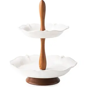 JULISKA Berry & Thread Tiered Ceramic Serving Stand - White