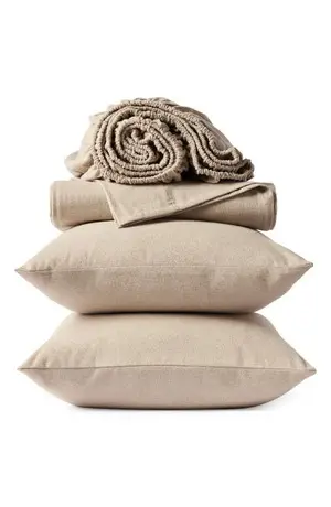 COYUCHI Cloud Brushed Organic Cotton Flannel Sheet Set One-color