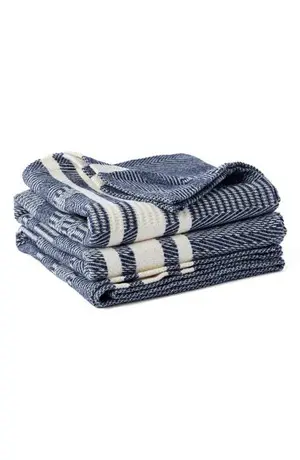 COYUCHI Cirrus Organic Cotton Throw Blanket Midnight