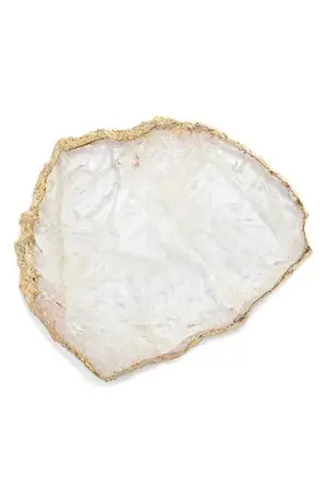 ANNA NEW YORK Kiva Large Stone Platter - Crystal Gold