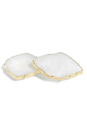 ANNA NEW YORK Kivita Set Of 2 Coasters - Crystal Gold