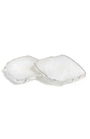ANNA NEW YORK Kivita Set Of 2 Coasters - Crystal Silver