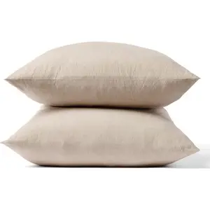 COYUCHI Set Of 2 Organic Crinkled Percale Pillowcases - Hazel Chambray