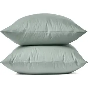 COYUCHI Set Of 2 Organic Crinkled Percale Pillowcases - Sage