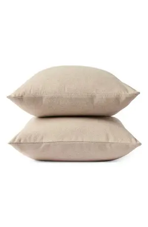 COYUCHI Cloud Set Of 2 Brushed Organic Cotton Flannel Pillowcases - Camel Heather