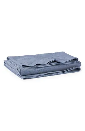 COYUCHI Honeycomb Organic Cotton Blanket French Blue