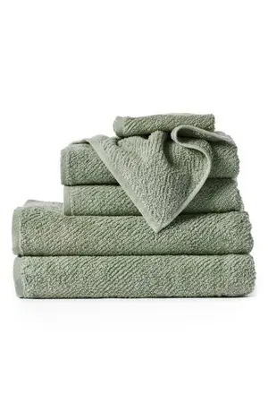 COYUCHI Air Weight® 6-piece Organic Cotton Bath Towel Jade