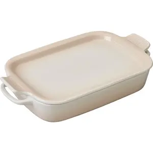 LE CREUSET 3 1/2 Quart Stoneware Casserole & Platter Lid Meringue