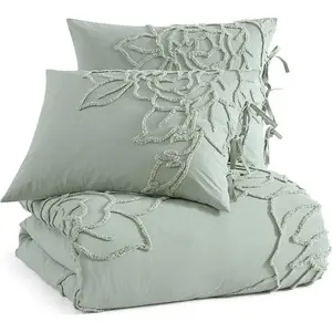 PERI HOME Chenille Rose Comforter & Sham Set - Green