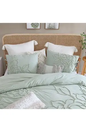 PERI HOME Chenille Rose Comforter & Sham Set - Green