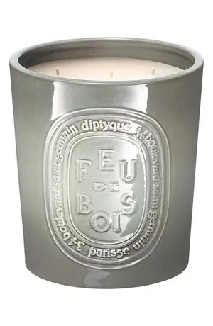 DIPTYQUE Feu De Bois (fire Wood) Scented Candle Grey Vessel