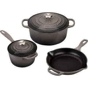 LE CREUSET 5-piece Signature Enameled Cast Iron Cookware Set - Oyster