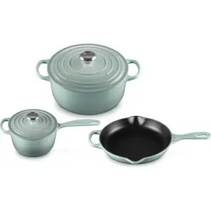 LE CREUSET 5-piece Signature Enameled Cast Iron Cookware Set - Sea Salt
