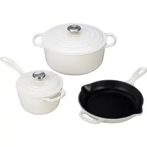 LE CREUSET 5-piece Signature Enameled Cast Iron Cookware Set - White