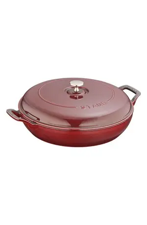 STAUB 3.5-quart Enameled Cast Iron Braiser - Grenadine