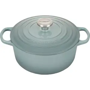 LE CREUSET Signature 4.5-quart Round Enamel Cast Iron Dutch Oven Sea Salt