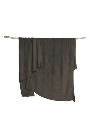 Barefoot Dreams Cozychic Light Ribbed Throw Cocoa