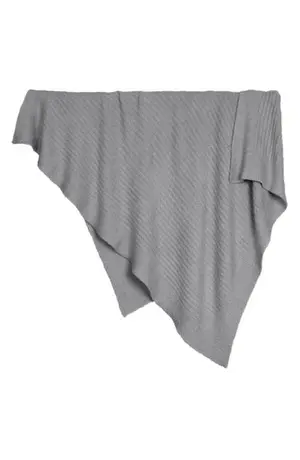 Barefoot Dreams Cozychic Light Ribbed Throw - Pewter