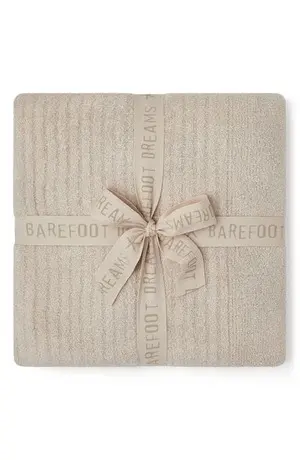 Barefoot Dreams Cozychic Light Ribbed Throw Stone