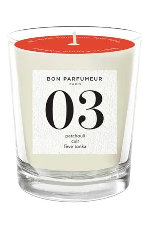 BON PARFUMEUR Candle 03 Patchouli, Leather & Tonka Bean Scented Candle - No Color
