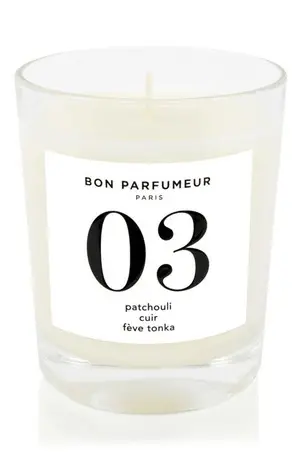 BON PARFUMEUR Candle 03 Patchouli, Leather & Tonka Bean Scented Candle