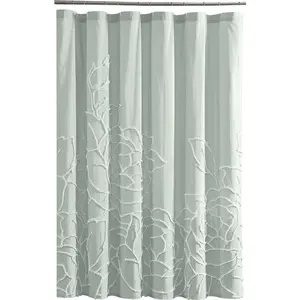 PERI HOME Chenille Rose Shower Curtain - Green
