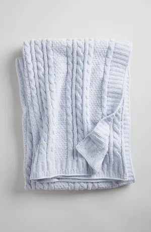 Nordstrom Cable Knit Baby Blanket - Blue Feather
