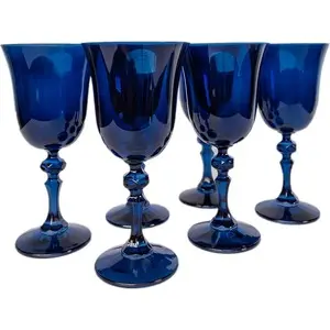 ESTELLE COLORED GLASS Set Of 6 Regal Goblets