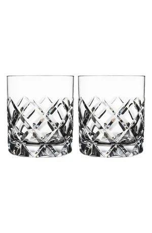 ORREFORS Sofiero Set Of 2 Crystal Old Fashioned Glasses - Clear