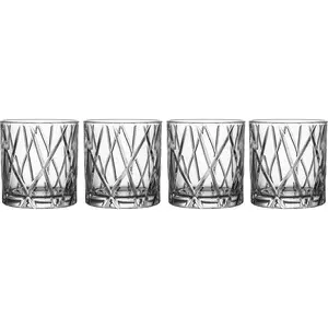 ORREFORS City Set Of 4 Crystal Double Old Fashioned Glasses - Clear