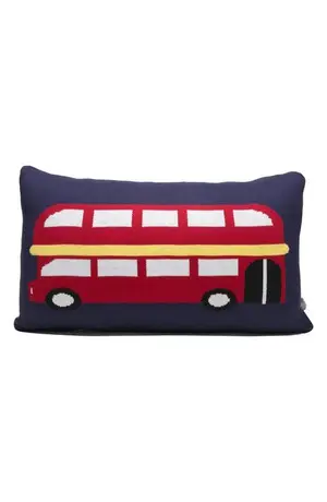 RIAN TRICOT Double Decker Bus Accent Pillow