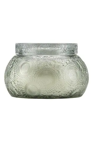 Voluspa Japonica Chawan Bowl Two-wick Embossed Glass Candle