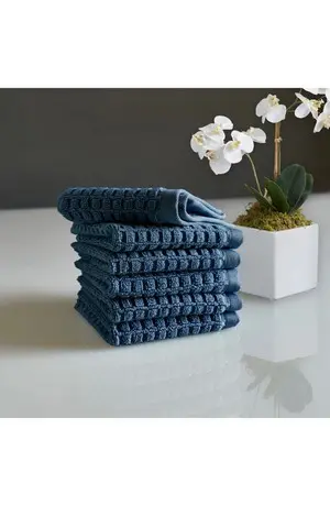 Dkny Quick Dry 6-pack Cotton Washcloths - Denim