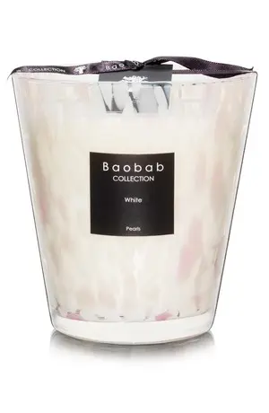 BAOBAB COLLECTION White Pearls Candle White - Medium