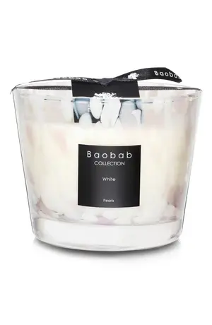 BAOBAB COLLECTION White Pearls Candle White - Small