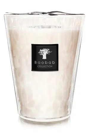 BAOBAB COLLECTION White Pearls Candle White-large