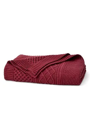 BOLL & BRANCH Aran Cable Organic Cotton Throw Blanket - Holly