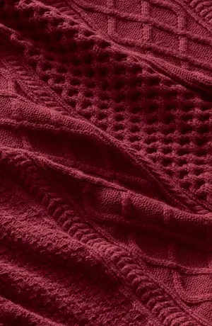 BOLL & BRANCH Aran Cable Organic Cotton Throw Blanket - Holly