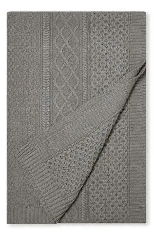 BOLL & BRANCH Aran Cable Organic Cotton Throw Blanket One-color