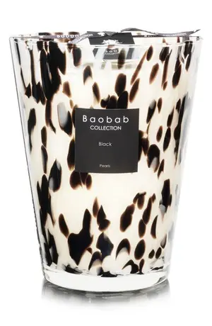 BAOBAB COLLECTION Black Pearls Candle Black- Large