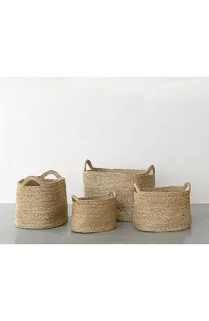 WILL & ATLAS Set Of 4 Oval Jute Baskets