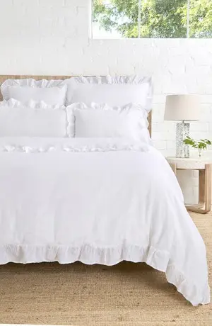 POM POM AT HOME Charlie' Linen Duvet Cover - White