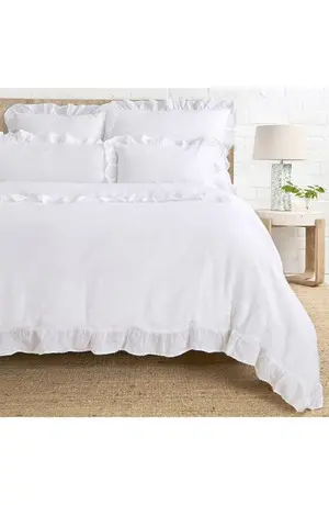 POM POM AT HOME Charlie' Linen Duvet Cover - White